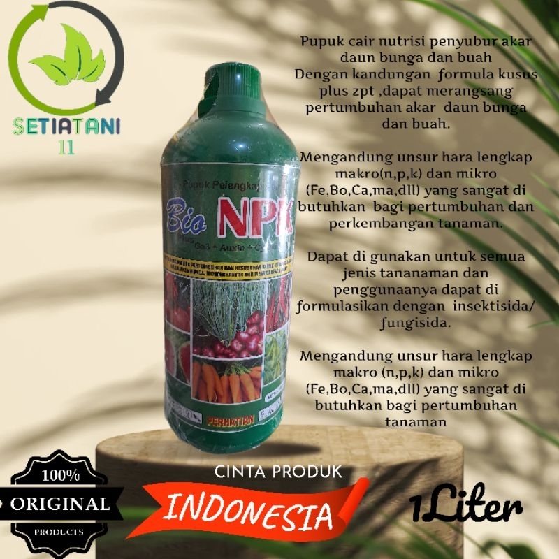 Jual Pupuk Cair Bio NPK Penyubur Daun dan Bunga Plus ZPT Kemasan 1liter ...