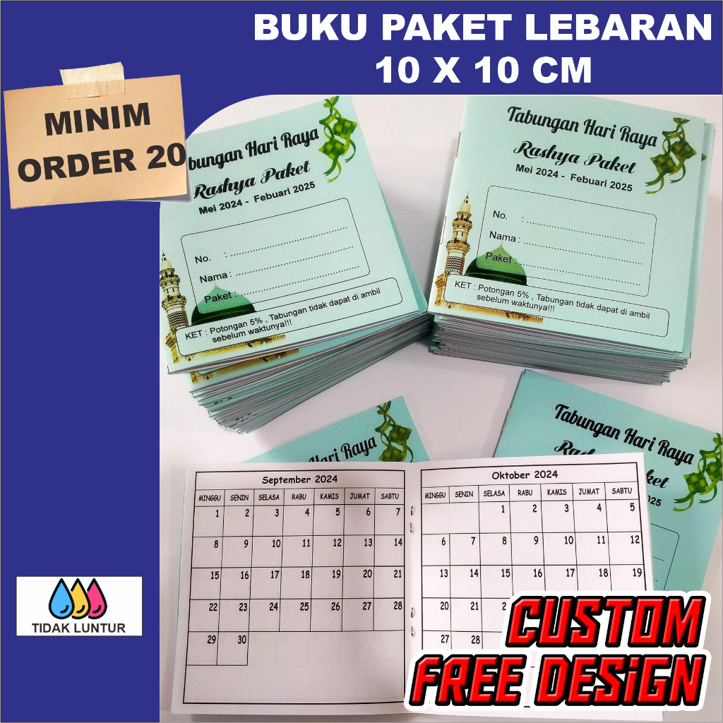 Jual Buku Paket kecil 10 x 10 isi 12 pcs / parcel Lebaran Model stempel ...