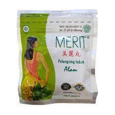 Jual Pil Merit Natural Body Slimming (ISI 1 Sachet @ 21 Tablets ...