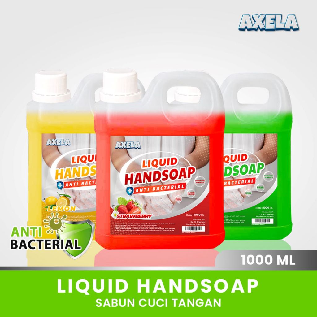 Jual Sabun Cuci Tangan Anti Bacterial Liquid Hand Soap AXELA 1000 ML ...