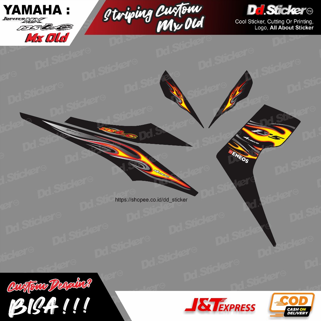Jual Striping Mx Old LC 135 Motif Api CUSTOM DESAIN (BISA EDIT WARNA ...