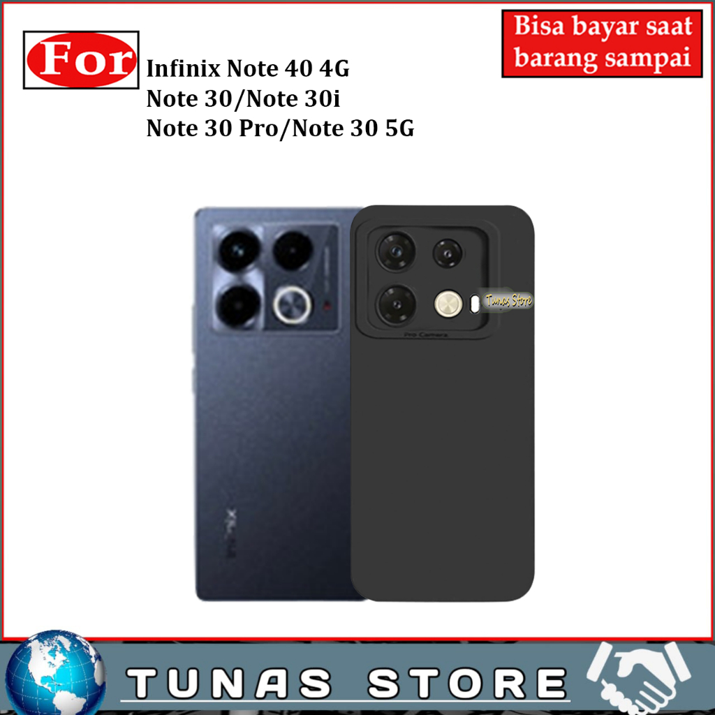 Jual CASE INFINIX NOTE 40 4G 30 PRO CASING SOFTCASE SILIKON BLACK MATTE ...