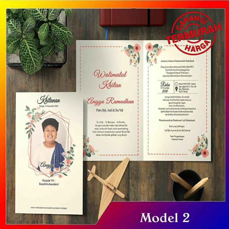 Jual undangan khitanan sunatan murah free foto | Shopee Indonesia