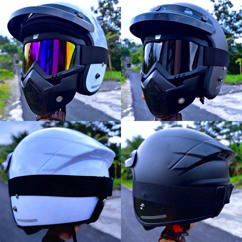 Jual HELM BOGO RETRO KLASIK GOGGLE MASK TOPENG KAIROZ | Shopee Indonesia