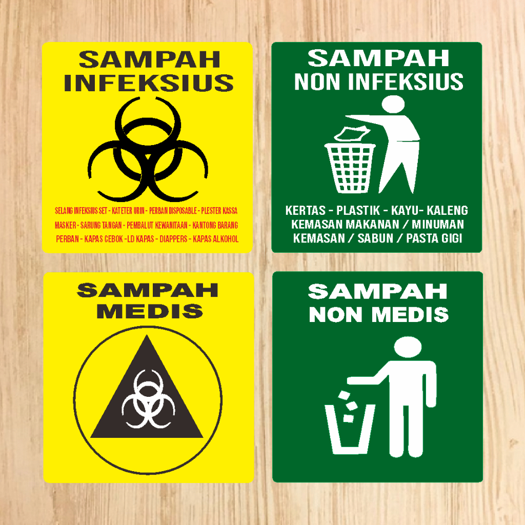 Jual Aneka Stiker Untuk Tempat Sampah | Stiker Infeksius/Non Infeksius ...