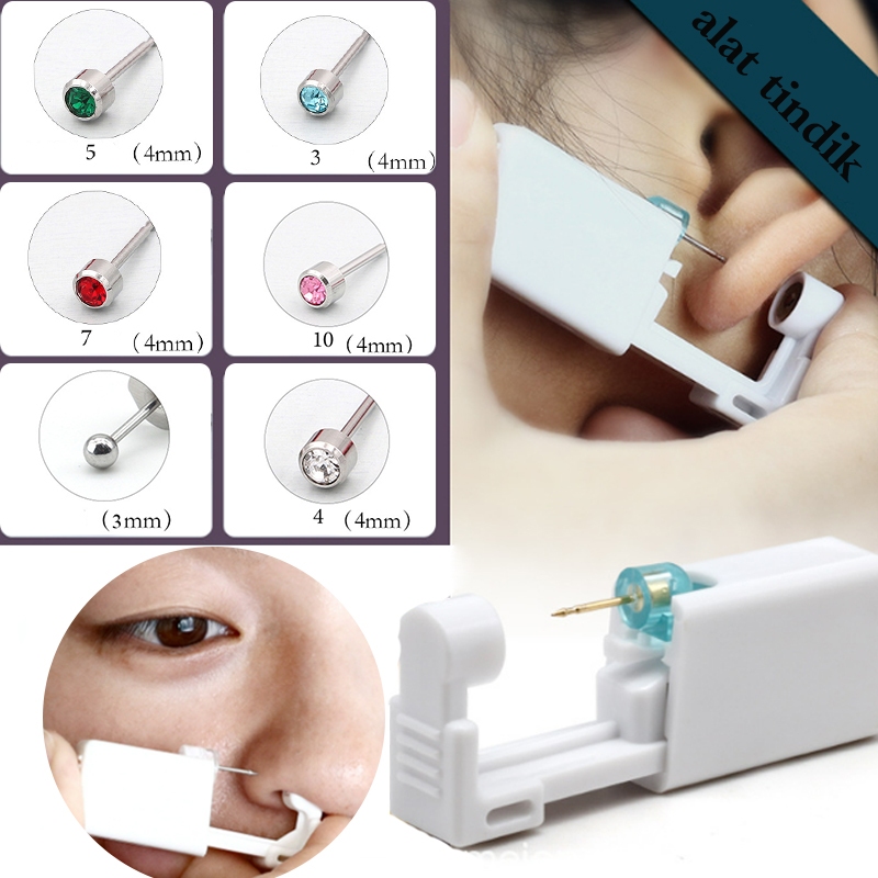 Jual piercing hidung sekali pakai anti karat alat tindik telinga tembak ...