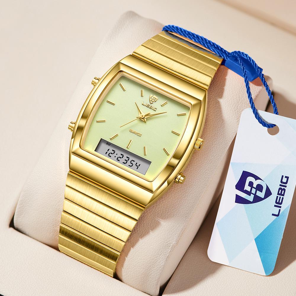 Jual LIEBIG Jam Tangan Fashion Pria Modern Bentuk Kotak Bahan Stainless ...
