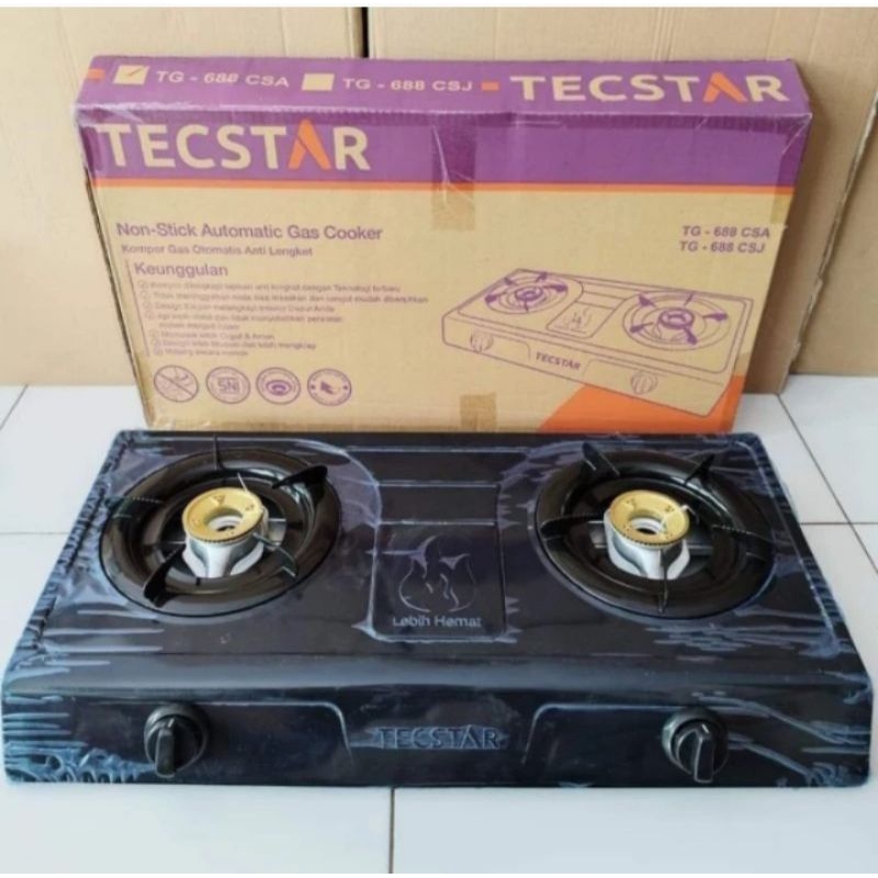 Jual kompor gas tecstar /happy fun dua tungku teflon | Shopee Indonesia