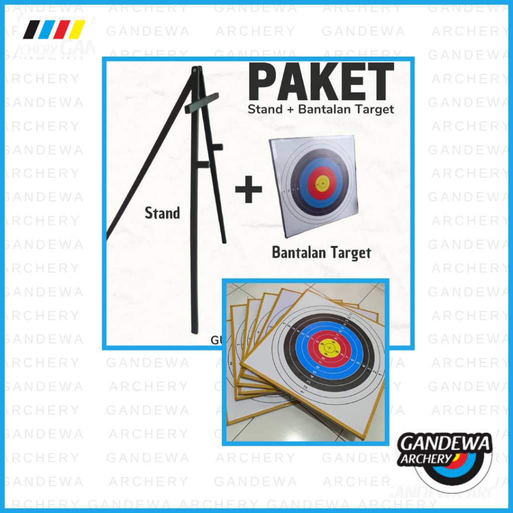 Jual SET STAND & TARGET PANAHAN STANDAR | 3 KAKI | 50X50X2 | EVA SPON ...