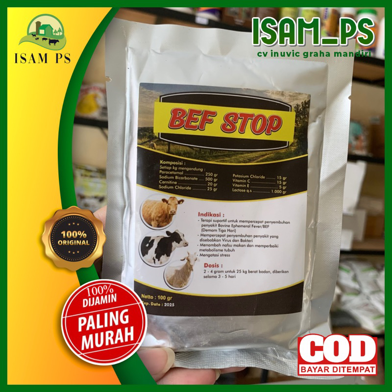 Jual BEF STOP 100gr - Obat Penurun Panas Demam Hewan Ternak Sapi ...
