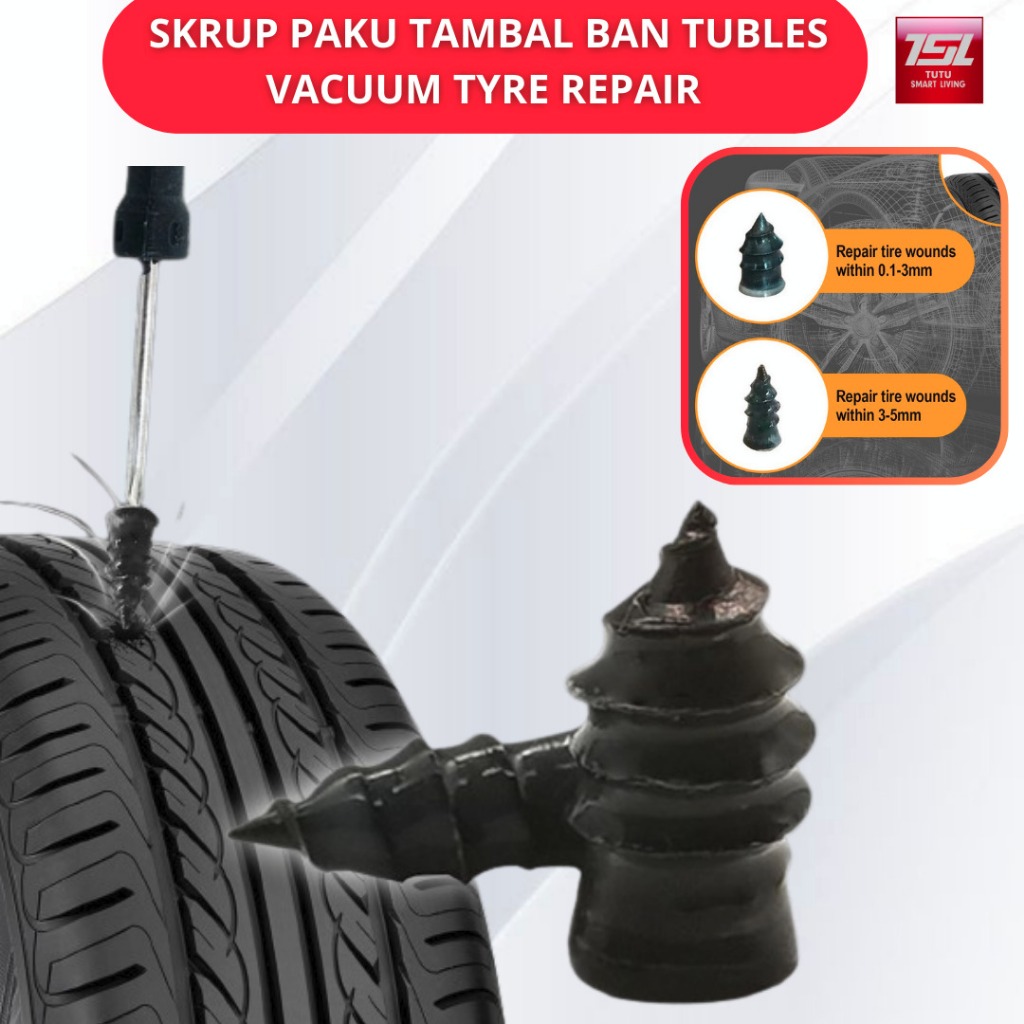 Jual TUTU SKRUP PAKU TAMBAL BAN tubles Vacuum Tyre Repair Nail Tire ...