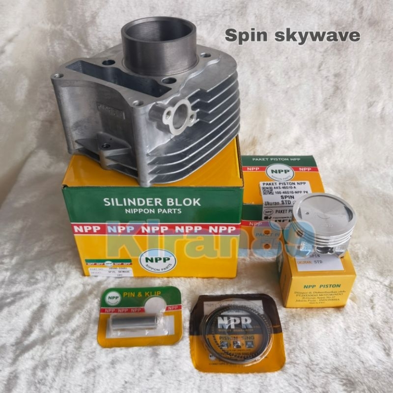 Jual BLOK SEHER BORING SILINDER SPIN 125 SKYWAVE SKYDRIVE HAYATE PAKET+PISTON KIT ORIGINAL NPP ...