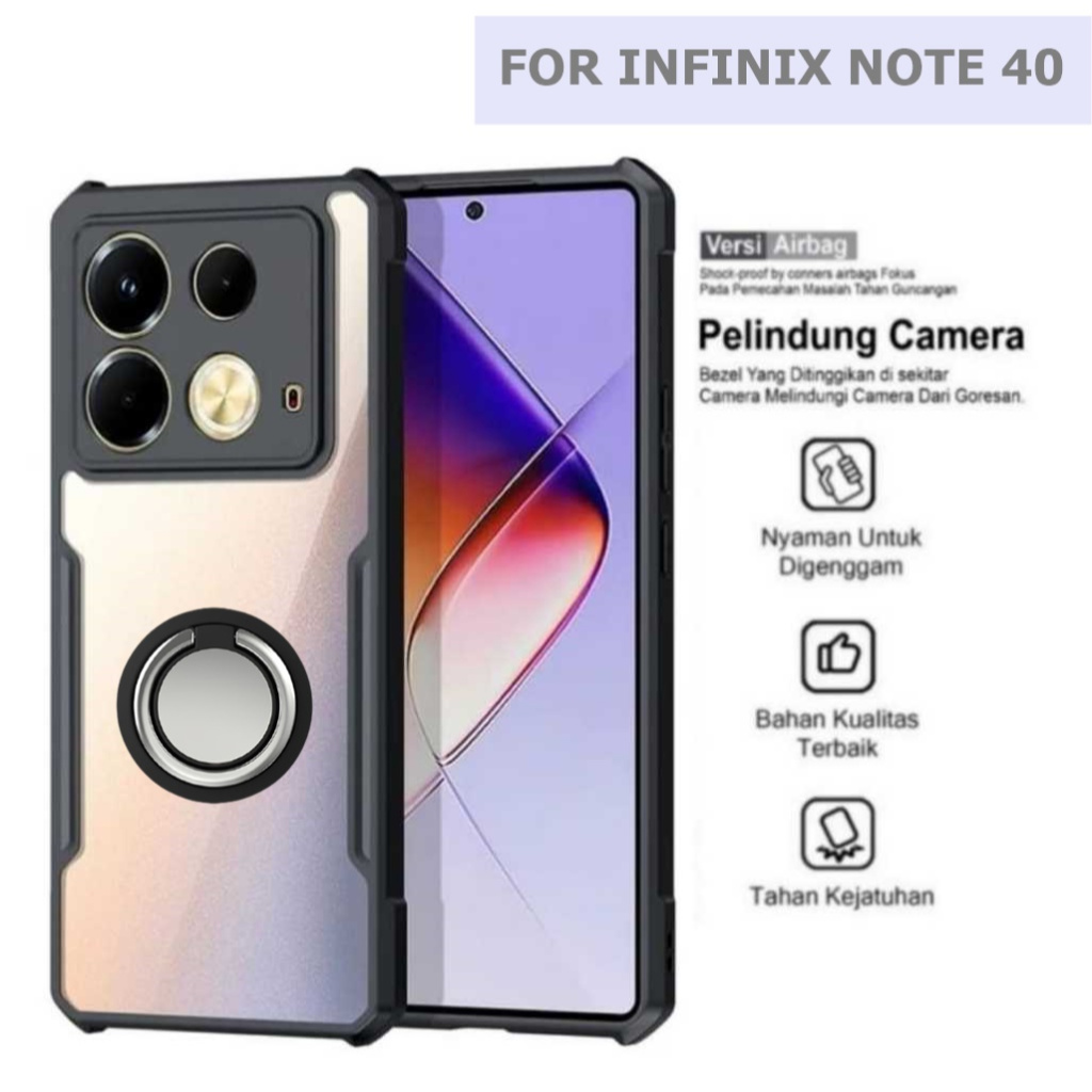 Jual CASE INFINIX NOTE 40 40 PRO 40 PRO PLUS RING STAND CLEAR BEATLE ...