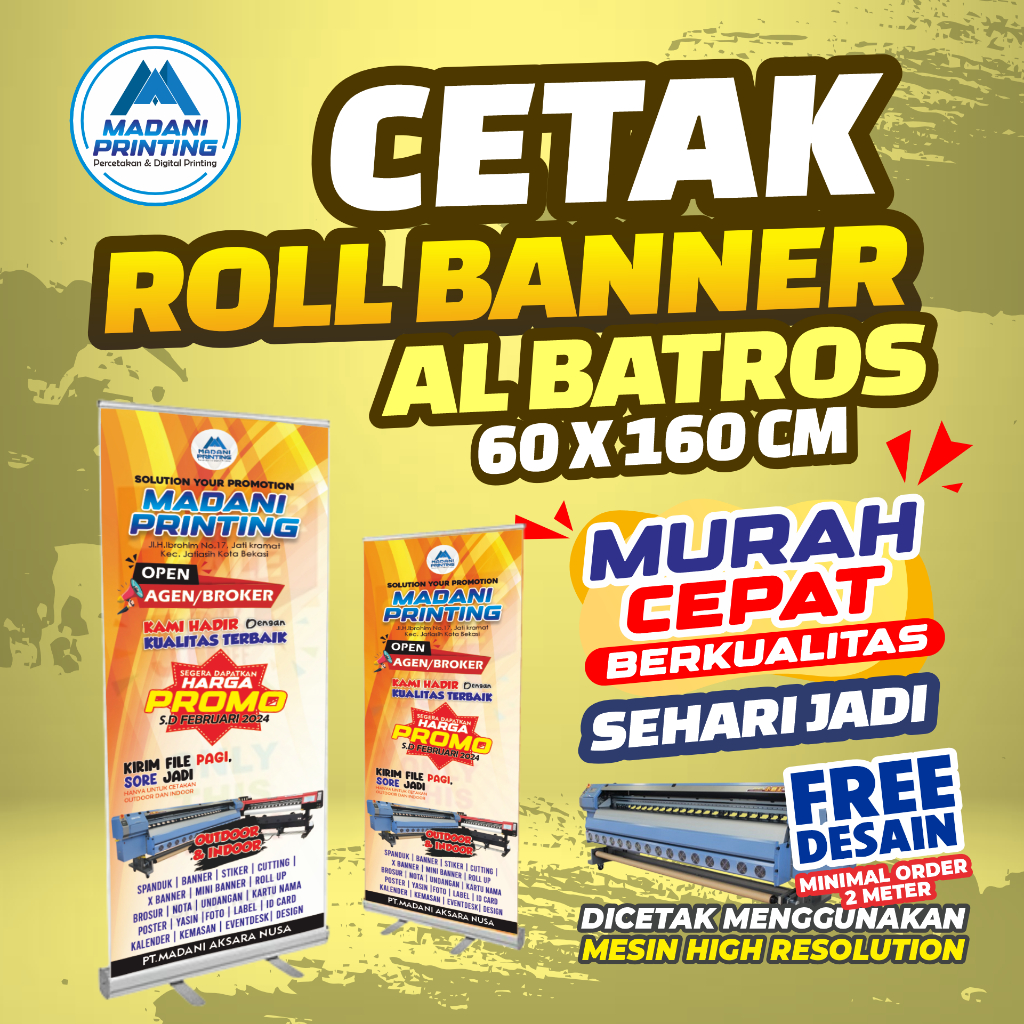 Jual ROLL BANNER Bahan Albatros Highressolution | Shopee Indonesia