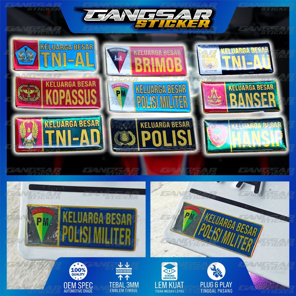 Jual stiker emblem militer / emblem tni ad / emblem polisi / emblem ...