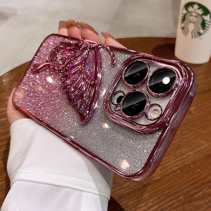 Jual Luxury Quicksand Glitter Butterfly Case For Iphone 11 12 13 14 15 16 17 17Air Pro Promax ...
