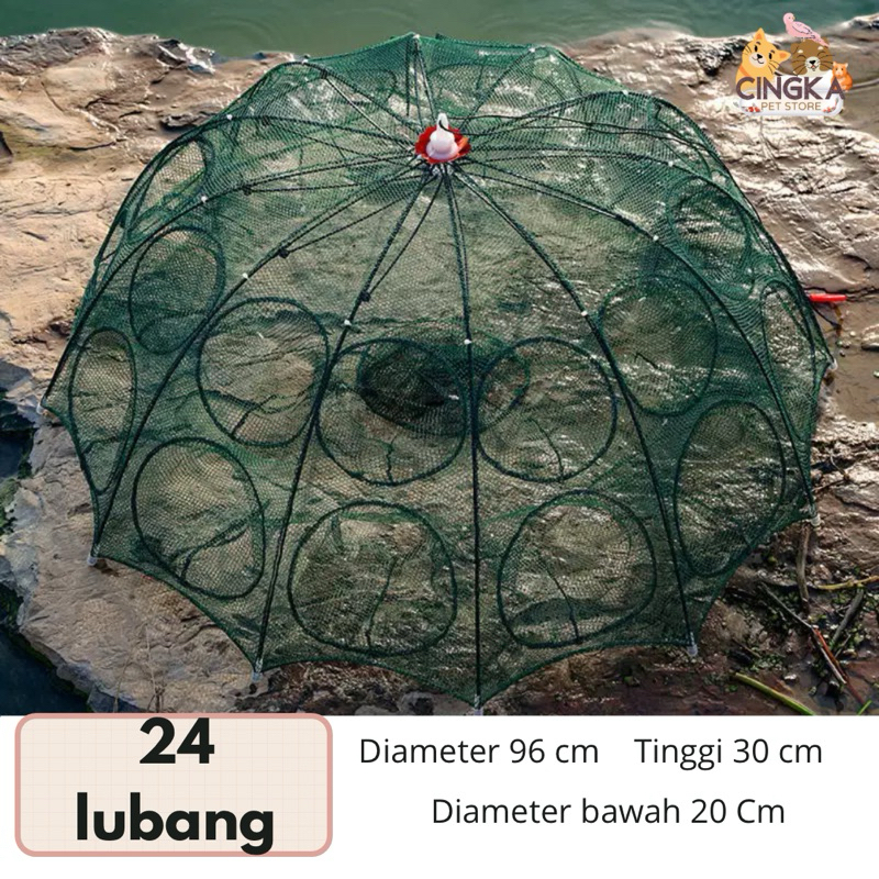 Jual Perangkap Bubu Payung 4-24 Lubang Alat Jaring Pancing Jala Ikan Udang Kepiting Lele Lobster ...
