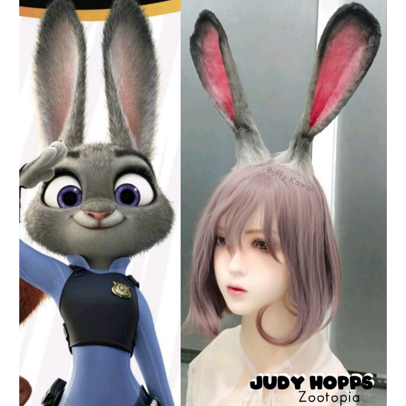 Jual Bando Realistic judy hopps zootopia bunny ears kelinci gray ...