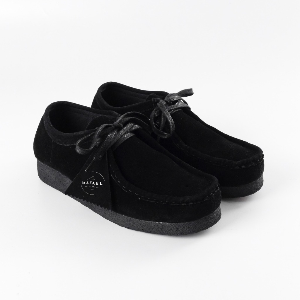 Jual Sepatu Casual Pria Full Black - Sepatu Chungky Wallabee Sepatu ...