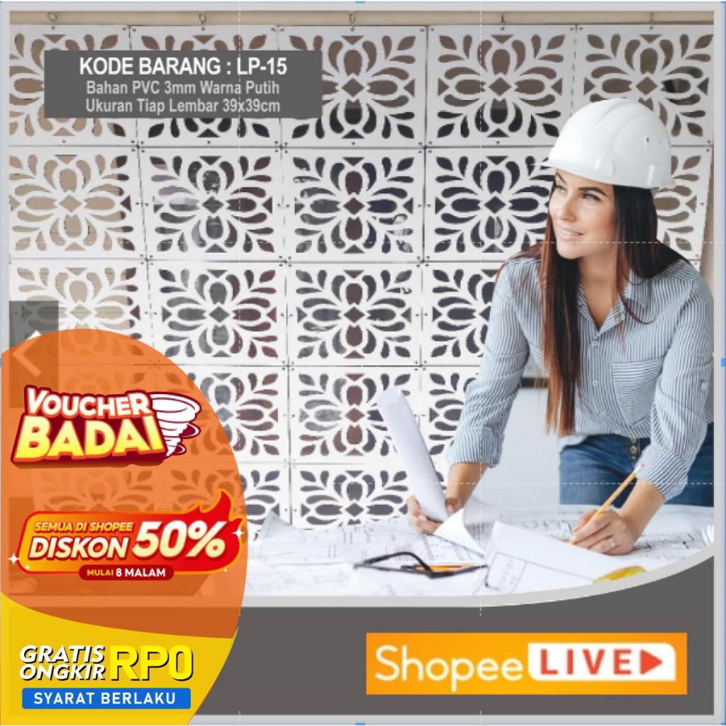 Jual Partisi Penyekat Ruangan PVC Kode LP-15 Ukuran tiap keping 39x39cm ...
