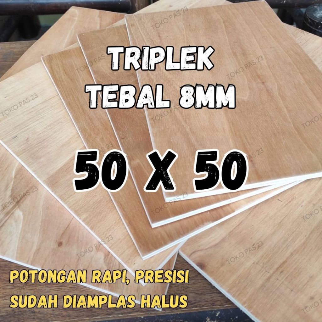 Jual TRIPLEK P50 L50 (cm) TEBAL 8mm MULTIPLEK PAPAN KAYU LAPIS PLYWOOD ...