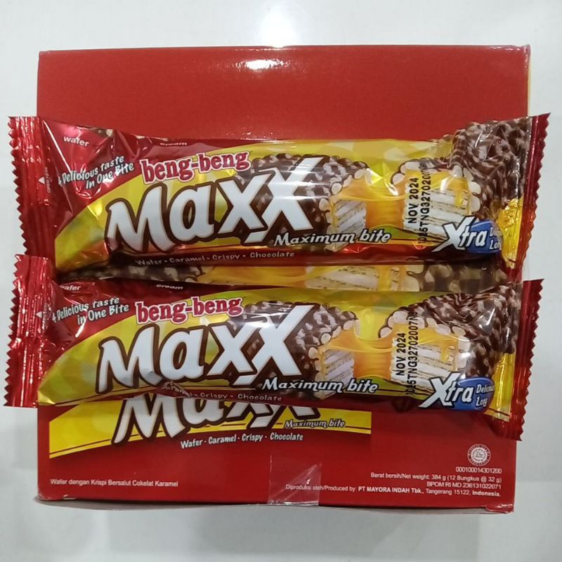 Jual Beng Beng Maxx Wafer dengan Krispi Bersalut Cokelat Karamel 32 ...