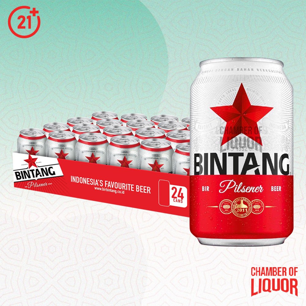 Jual BINTANG Pilsener Beer Can Bir 320ml - 1 karton isi 24 kaleng | Shopee Indonesia
