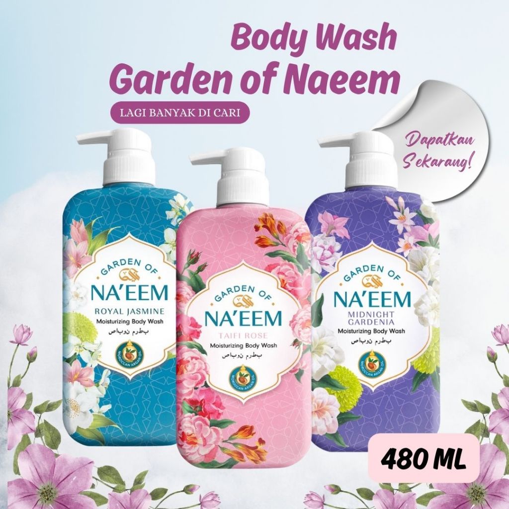 Jual GARDEN OF NAEEM Sabun Cair Pump 480ML - Moisturizing Body Wash ...