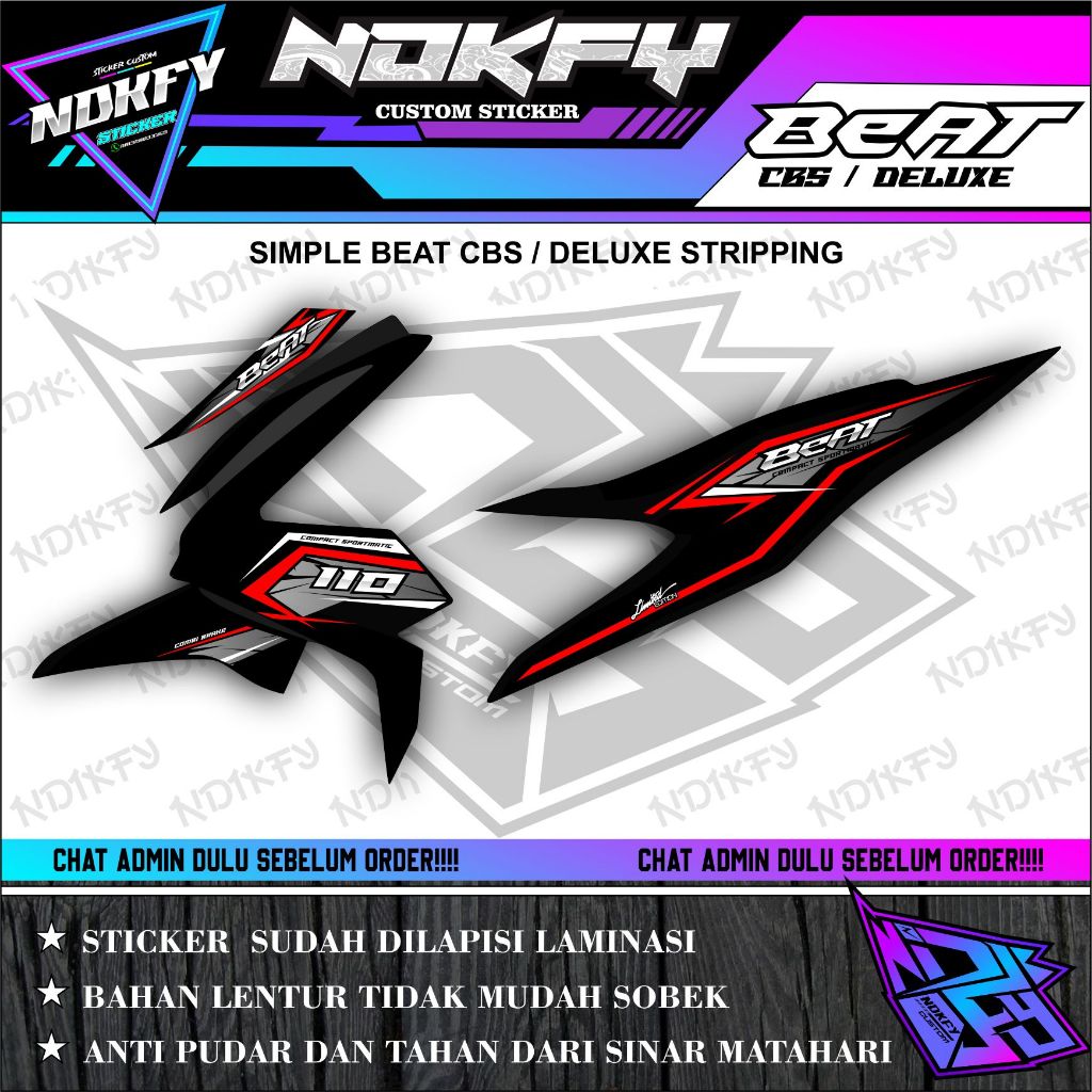 Jual STRIPPING SIMPEL HONDA BEAT DELUXE BEAT STREET ABSTRAK 03 SUDAH DI ...