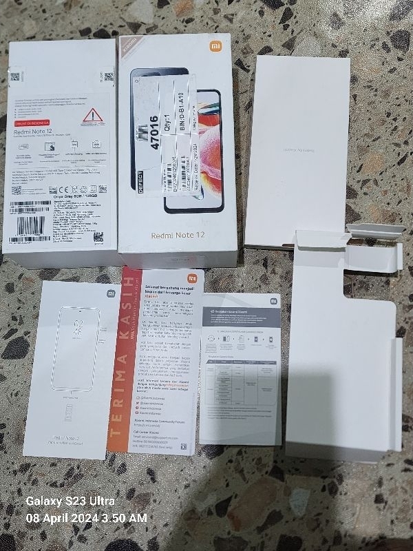 Jual dus box redmi note 12 asli copotan kondisi baik 1000% bawaan ...