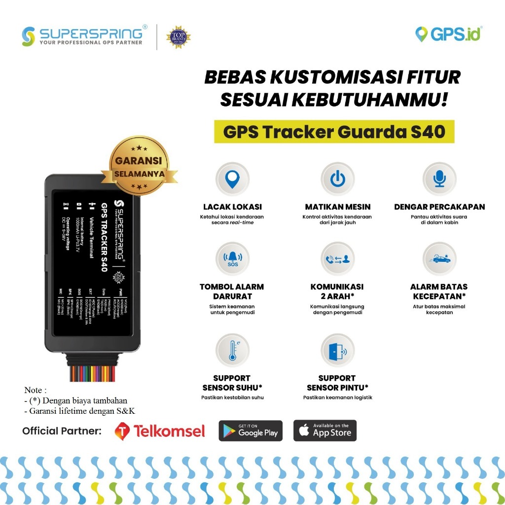 Jual SUPERSPRING GPS TRACKER S40 / GPS KENDARAAN / GPS TRACKER / ALAT PELACAK | Shopee Indonesia