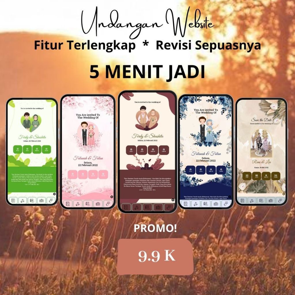 Jual Undangan Digital Website Web Pernikahan Cantik, Menarik, & Unik ...