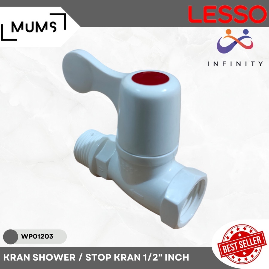 Jual Stop Kran Air Lesso 1/2" Inch Pvc Plastik Kran Shower Bidet Kamar ...