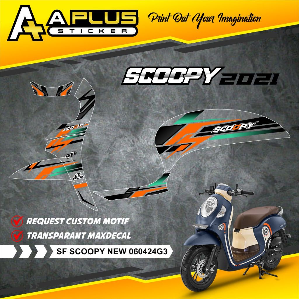 Jual stiker transparant uv honda scoopy new semifull FREE STICKER NAMA ...