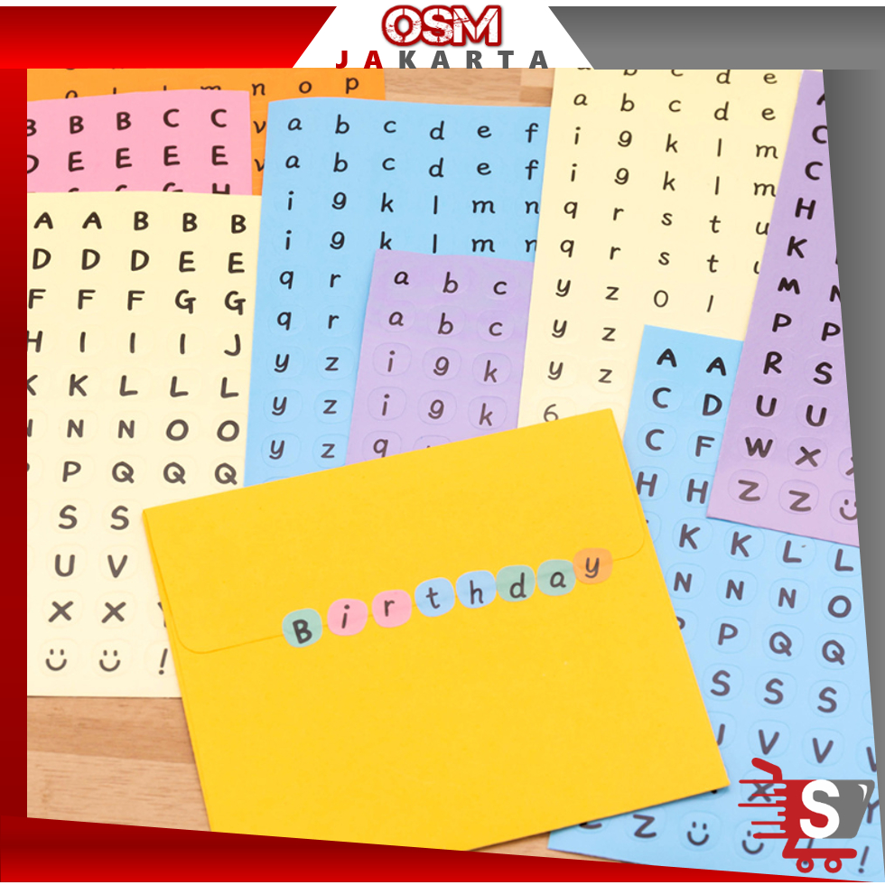 Jual OSM JKT 6217 Stiker Alphabet Warna Plain / Numeric Sticker Tulisan ...