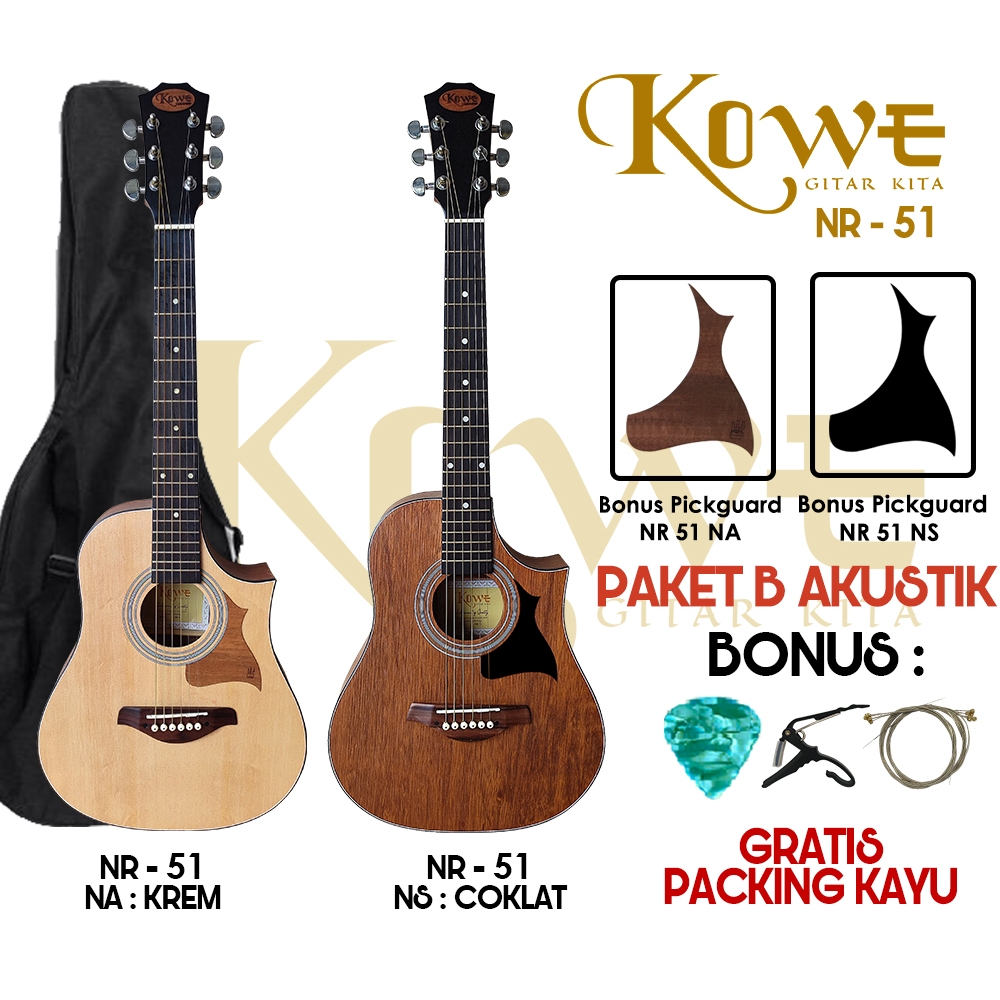 Jual Gitar Akustik KOWE GITAR Ukuran 3/4 Seri NR 51 NS Original Packing ...