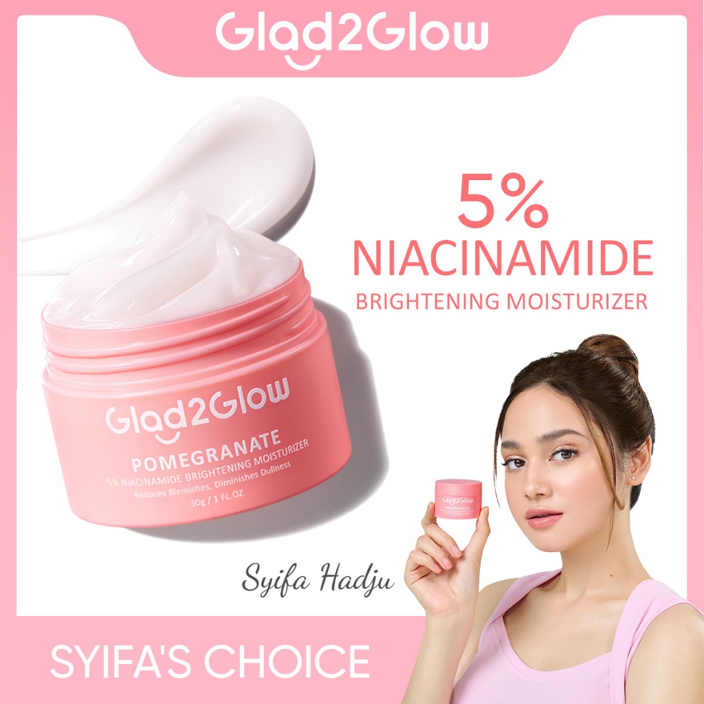 Jual Glad2glow Pomegranate 5 Niacinamide Brightening Moisturizer 30g