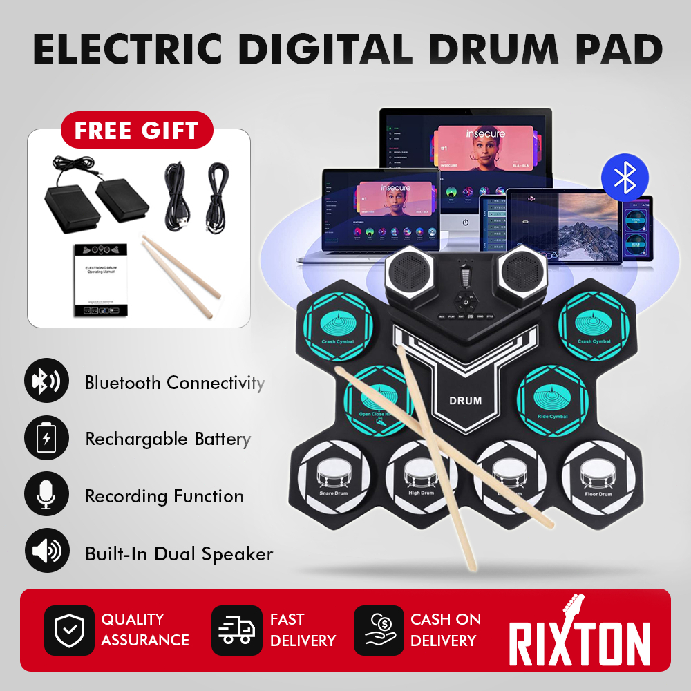 Jual RIXTON Digital Drum elektronik mengatur 9 pad USB menggulung ...