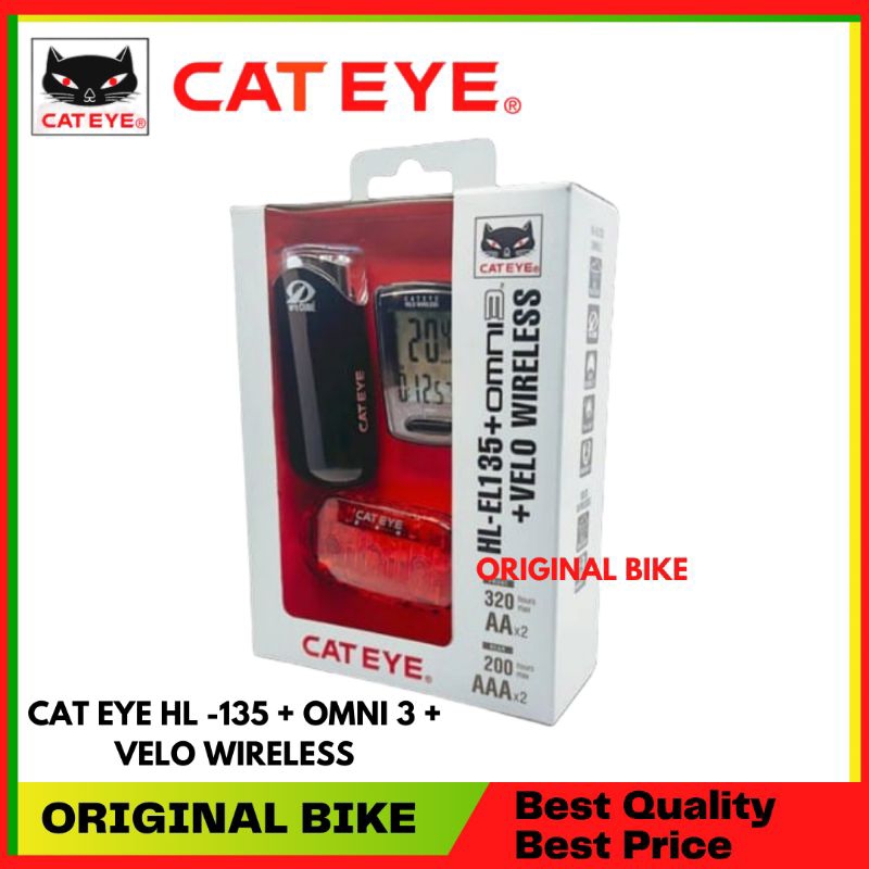 Jual Cat Eye Lampu Set Sepeda GS17 EL 135-Omni 3- Velo Wireless VT230 ...