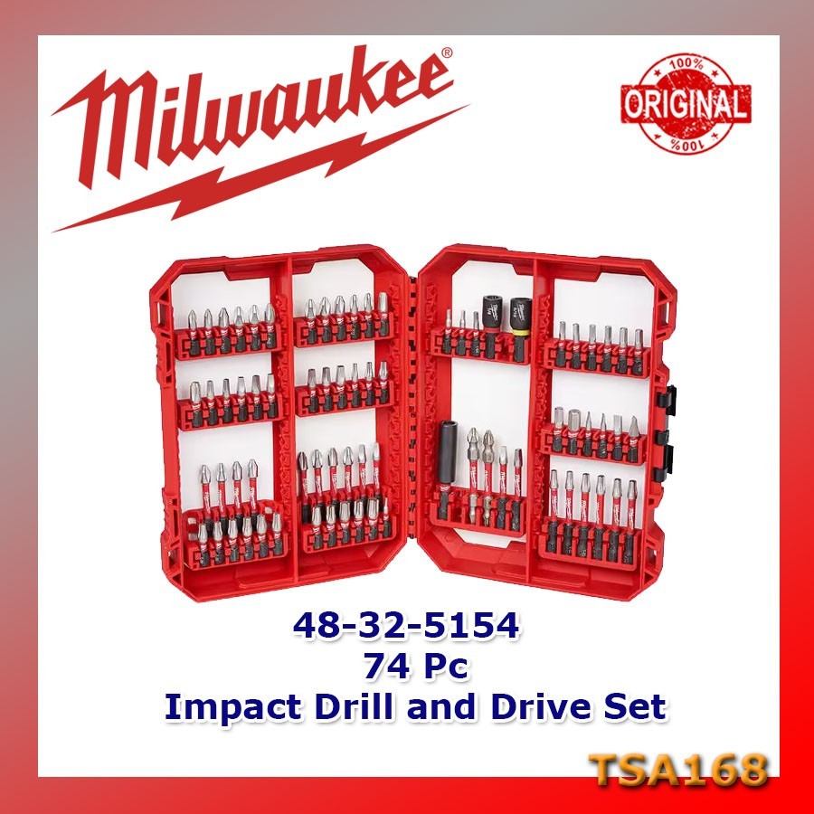 Jual Milwaukee 48-32-5154 Shockwave Impact Duty 74 Pc Impact Drill and ...