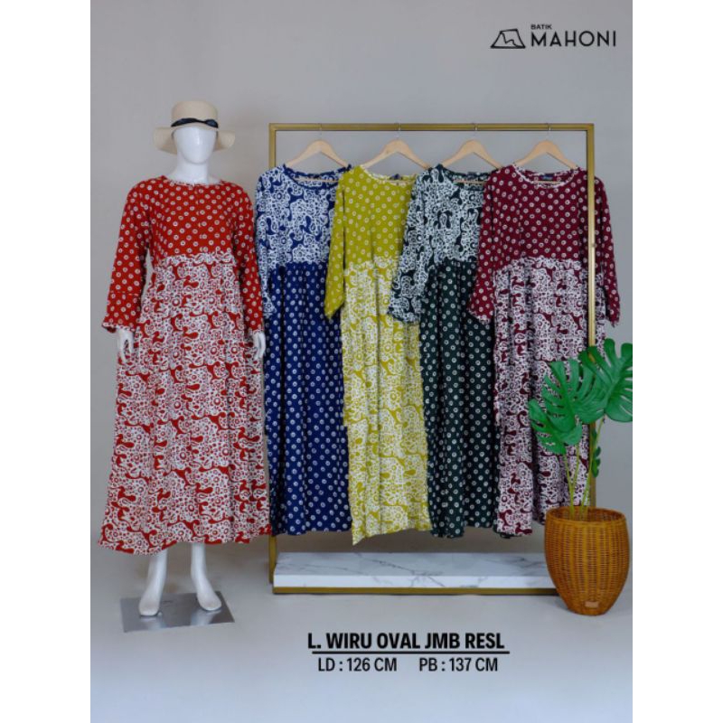 Jual [ LD 126 PB 135 ] Daster Mahoni Batik ll L Wiru Oval Resl Jumbo ...