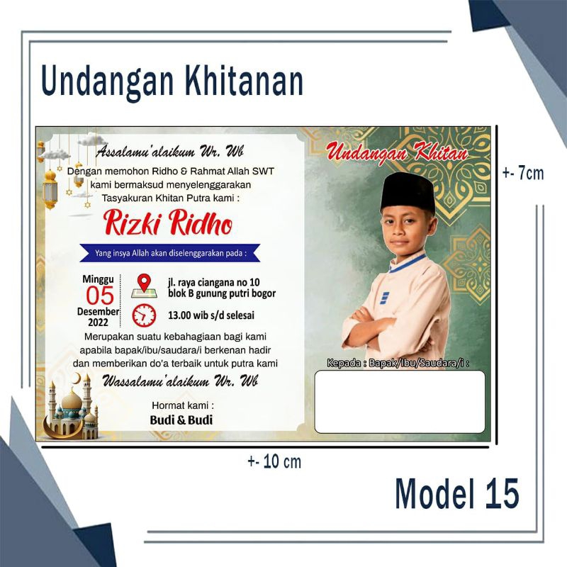 Jual undangan mini khitan tasyakuran hitan walimah khitanan sunatan ...