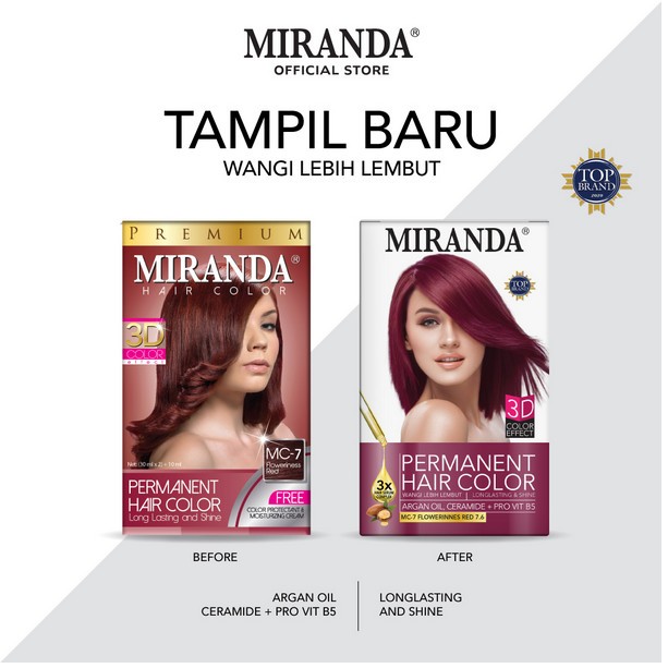 Jual Miranda Hair Color/Cat/Pewarna/Semir Rambut Floweriness Red 30ml ...