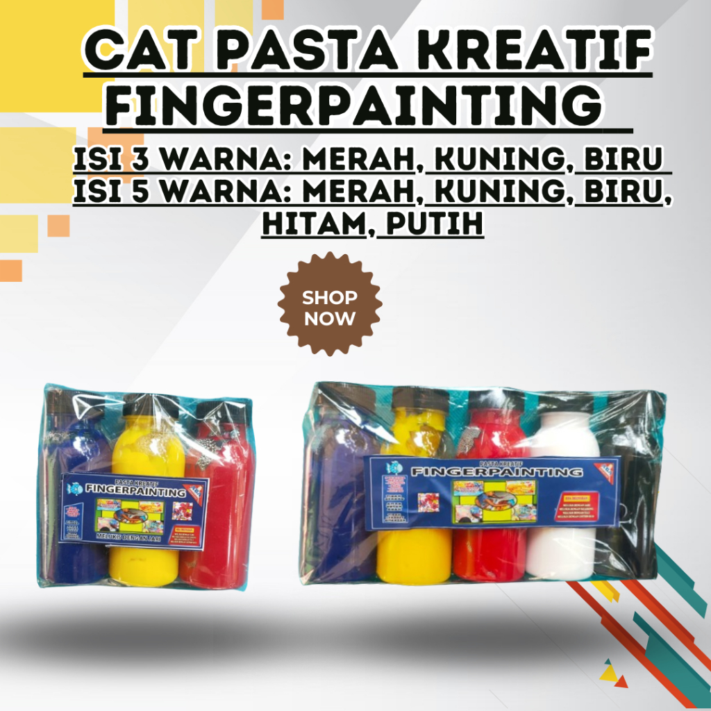 Jual cat pasta kreatif fingerpainting 3 dan 5 warna isi 100ml dan 200ml ...