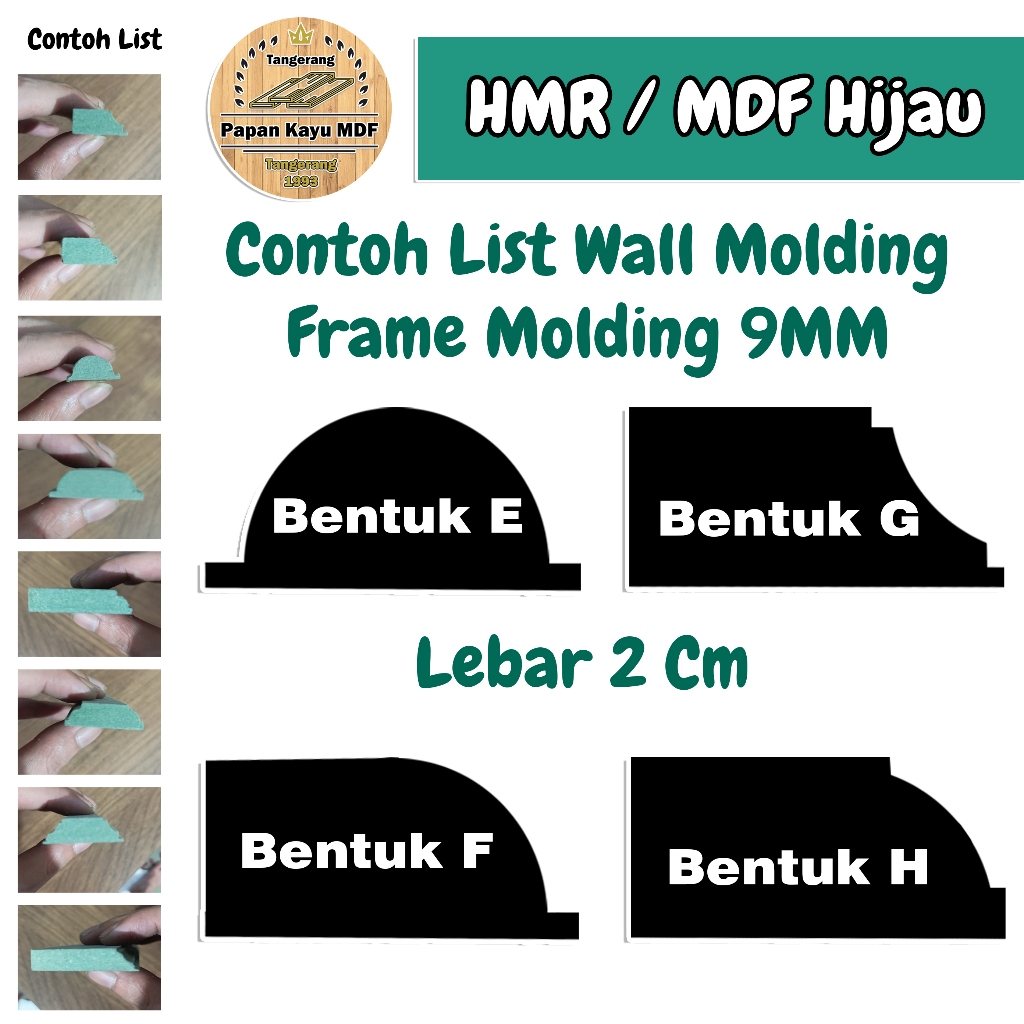 Jual List Profile Kayu HMR Tebal 9MM Lebar 2-3Cm Lis Wall Molding ...
