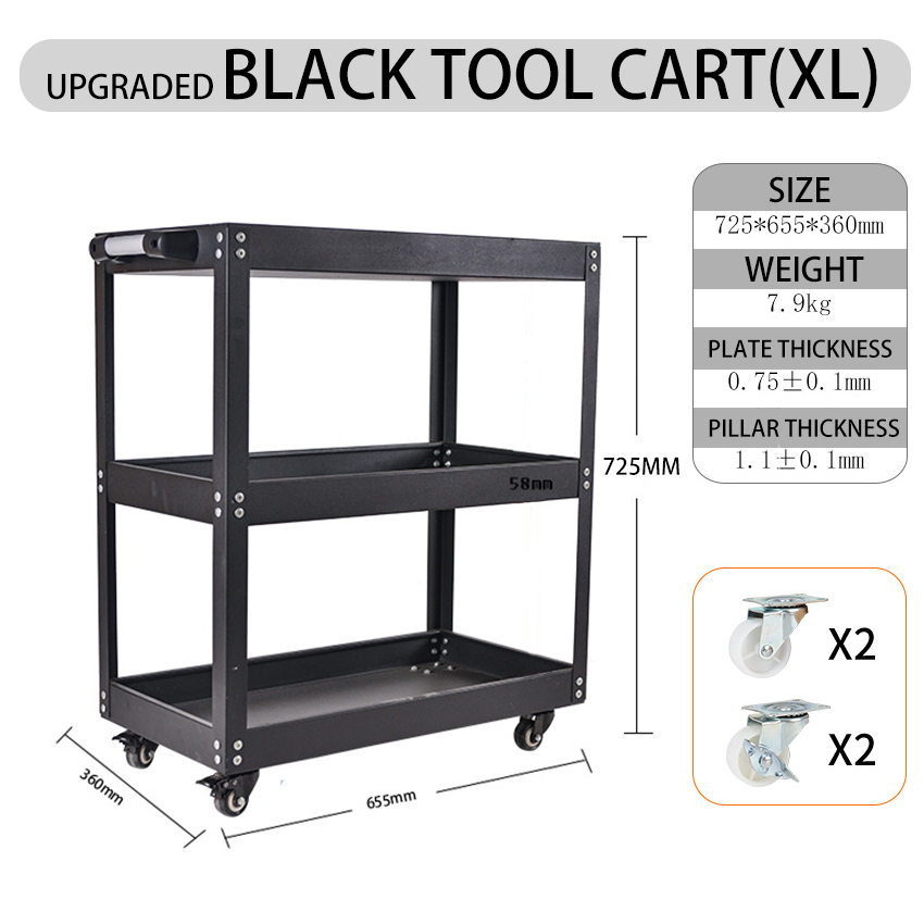 Jual Reaim Troli Bengkel Rak 3 Susun Trolly Besi Trolley Gerobak Alat ...