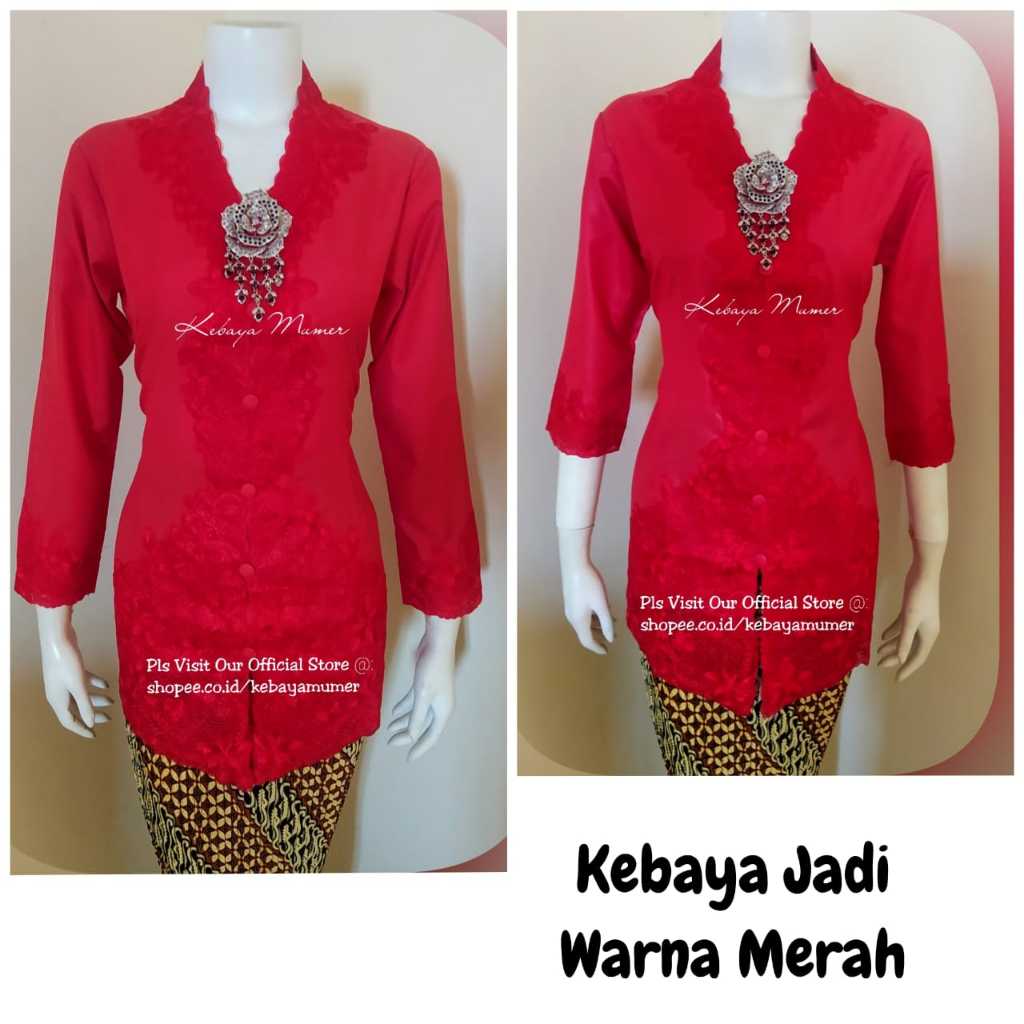 Jual Kebaya Encim Merah. Kebaya Encim Hitam. Kebaya Bordir. Kebaya ...