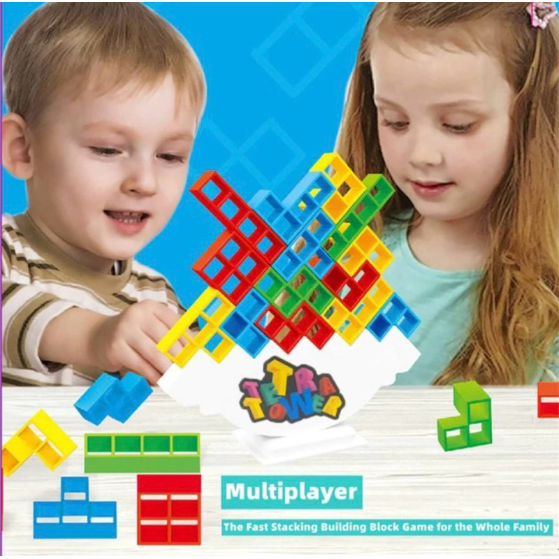 Jual Mainan Edukatif Anak Fun Games Balok Susun Balancing TETRA TOWER ...