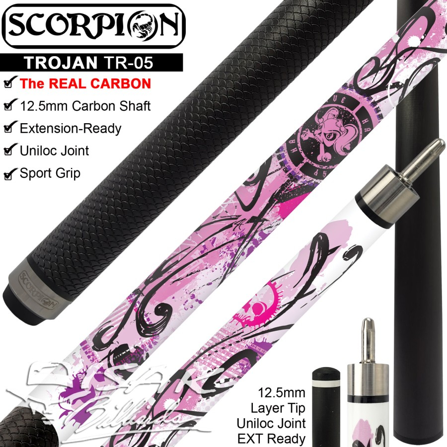 Jual Scorpion Trojan TR-05 Carbon Cue Uniloc Low Deflection Stick ...