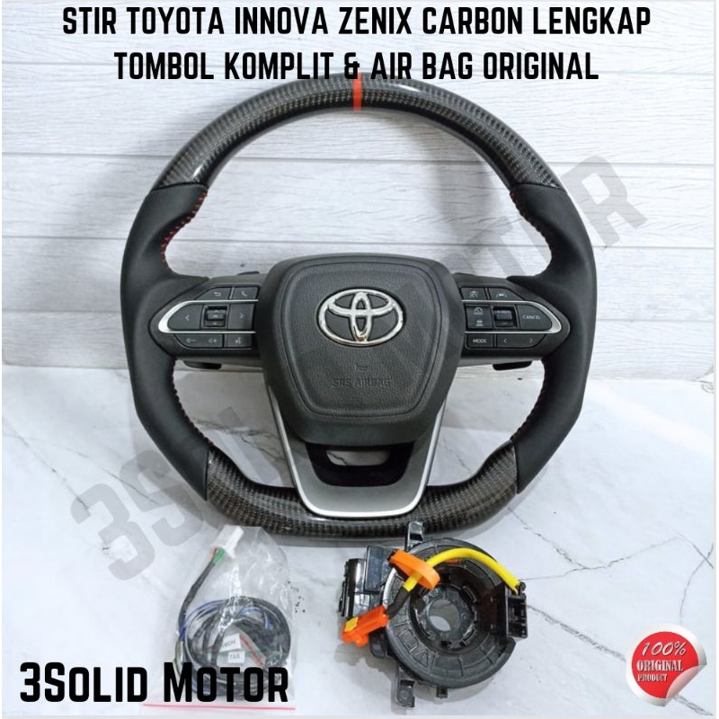Jual STIR STEER TOYOTA INNOVA ZENIX CARBON KEVLAR KOMPLIT TOMBOL AUDIO ...
